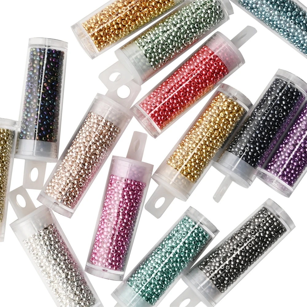 12Grams/Tube 2mm Metallic Seed Beads Japanese Round Glass Seedbeads For ...