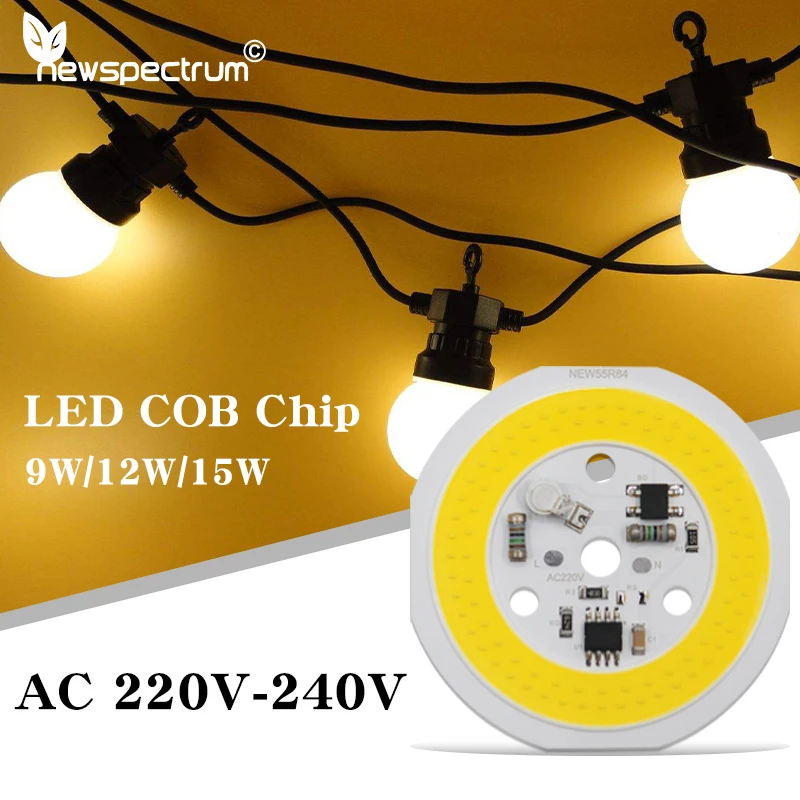 DOB Chip LED COB de alto brillo, No necesita controlador, CA 220V, 9W ...