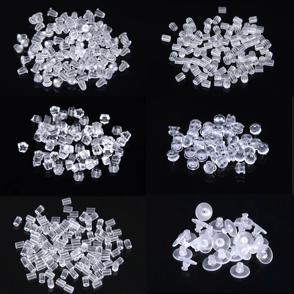 50-2000pcs-Soft-Silicone-Rubber-Earring-Back-Stoppers-for-Stud-Earrings ...