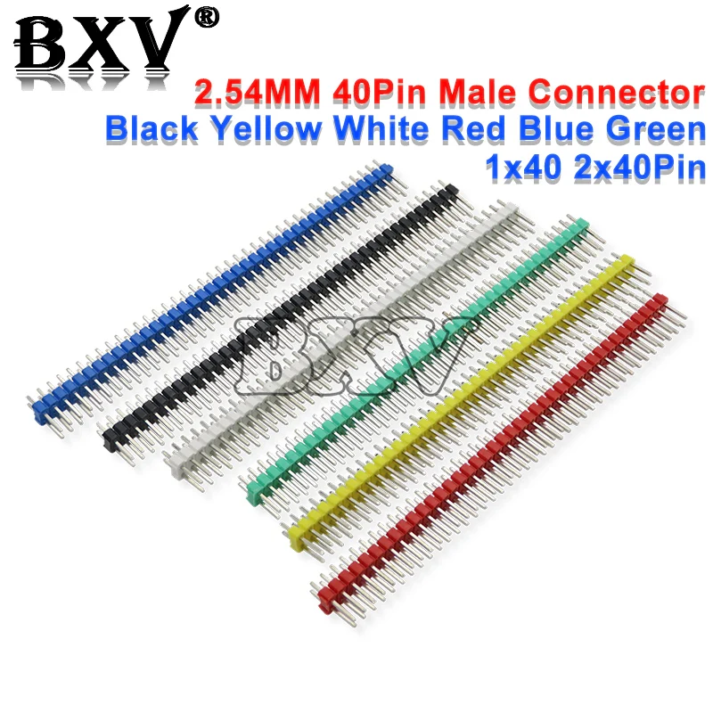10PCS-2-54MM-40Pin-1x40P-2x40P-Male-Pin-Header-Strip-Single-Row-Male ...