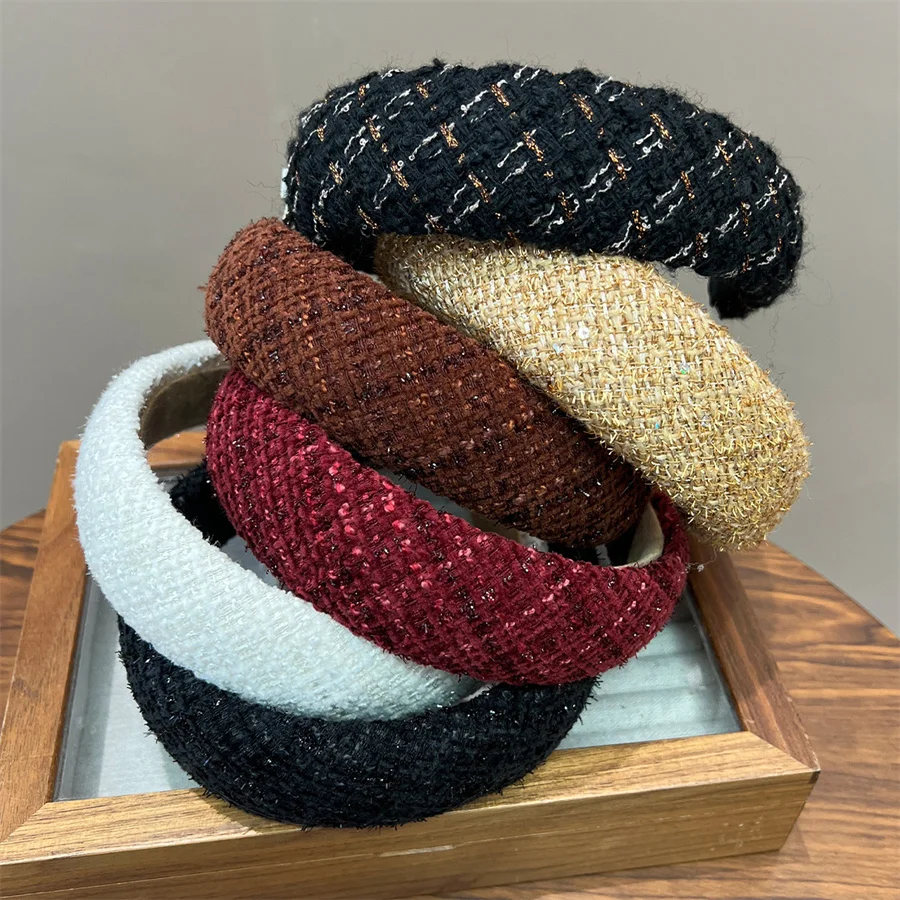 2025 New Fashion Autumn and Winter Red Sequined Headband Women's High ...