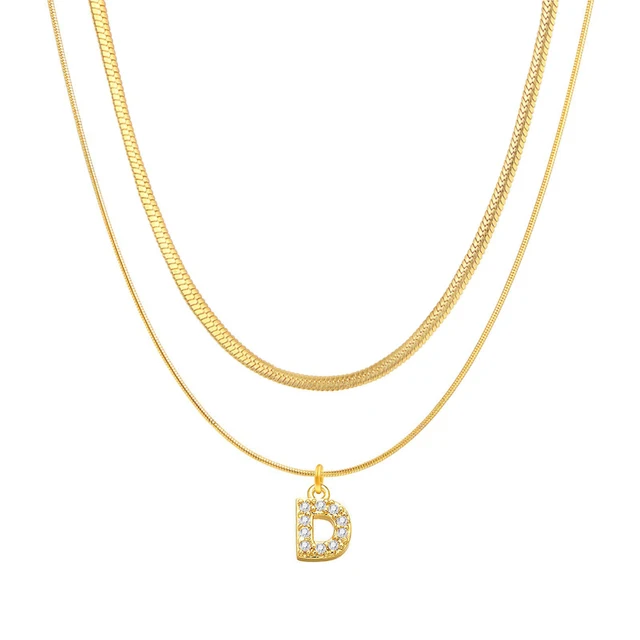 A-Z Tiny Women Initial Necklace,Small Bling Letter Girl Chain Choker ...