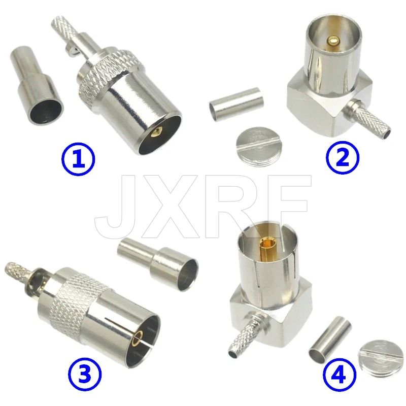 5PCS-DVB-T-TV-PAL-IEC-male-plug-Female-Right-angle-RF-Coaxial-Connector ...