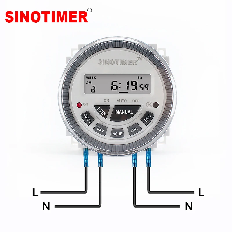 1 Second Interval Time Relay 220V 7 Days Programmable Digital Timer ...