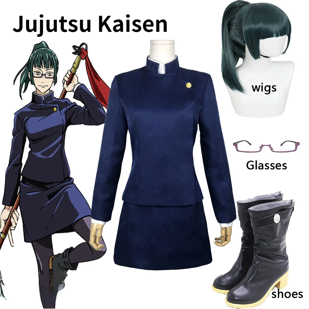 Anime Jujutsu Kaisen Cosplay Costume Maki Zenin Wig Top Skirt Zen In ...