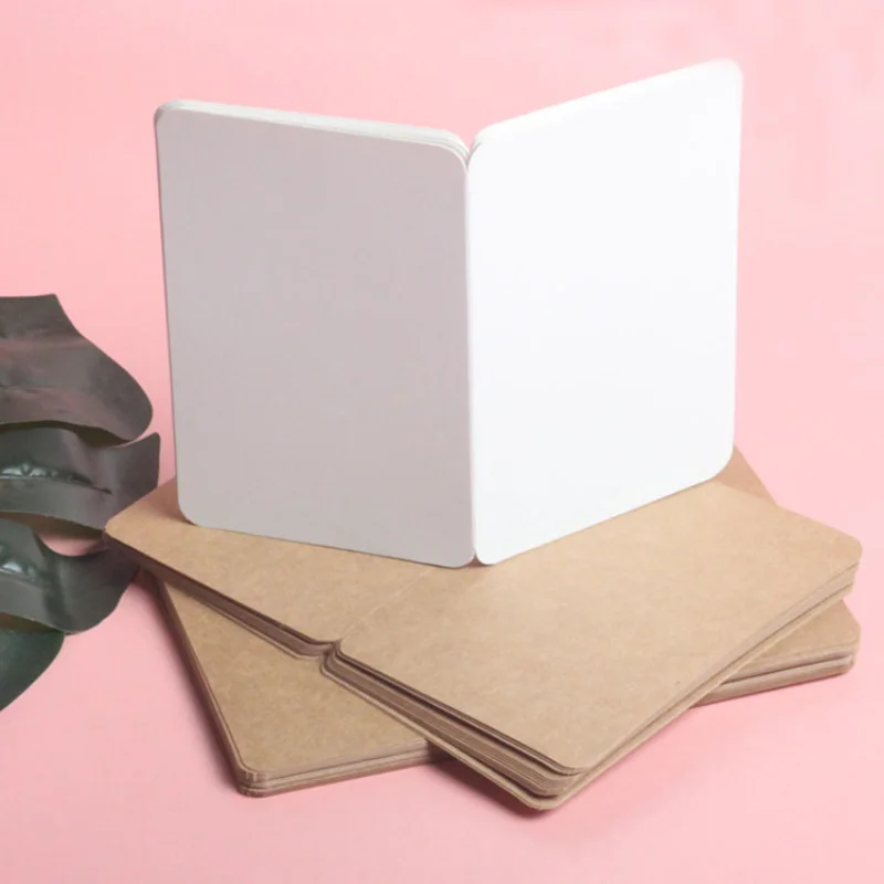 10pcs/lot Kraft Paper Blank Cards Folding Type Gift Blessing Card ...