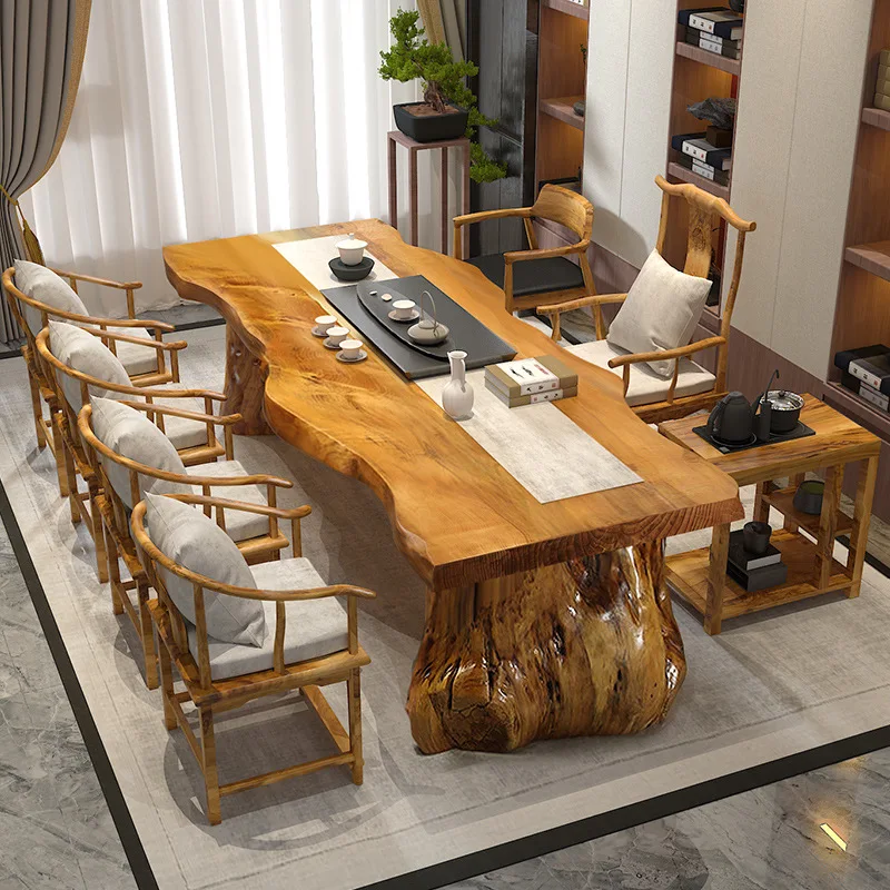 New-Chinese-style-household-large-board-solid-wood-tea-table-reception ...
