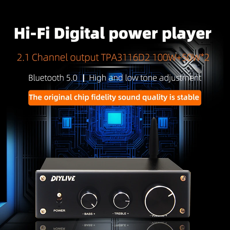 HIFIDIY The finished product machine 2.1 Subwoofer Speaker Amplifier ...