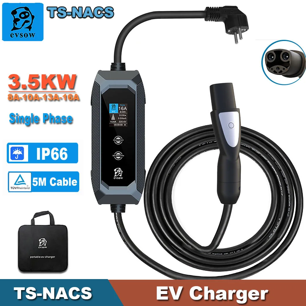 evsow-3-5KW-TS-NACS-EV-Charger-16A-Electric-Car-Charger-NACS-Portable ...