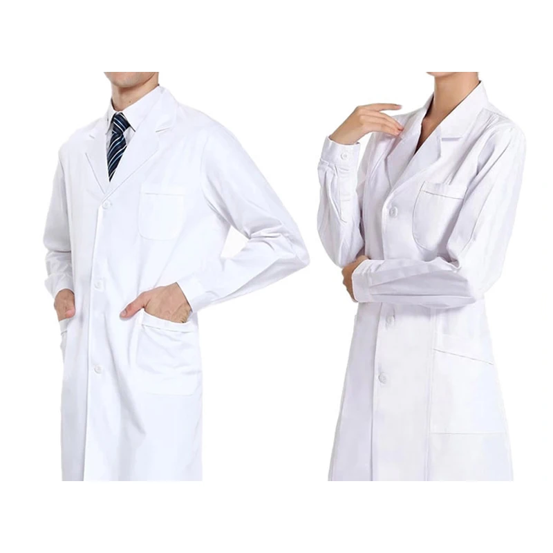 Long-Sleeved-White-Coat-Uniform-Experimental-Suit-Lab-Protective ...