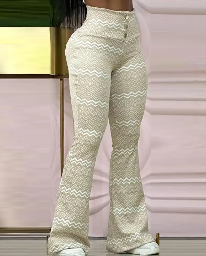 Calça comprida feminina, cintura alta, com zíper traseiro, design de ...
