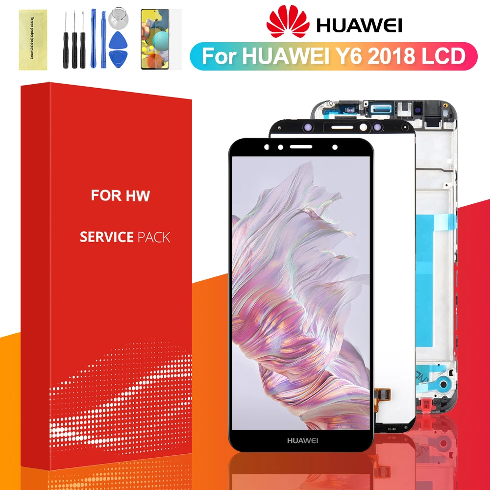5.7'' New For Huawei Y6 2018 LCD Display Touch Screen Digitizer For ...