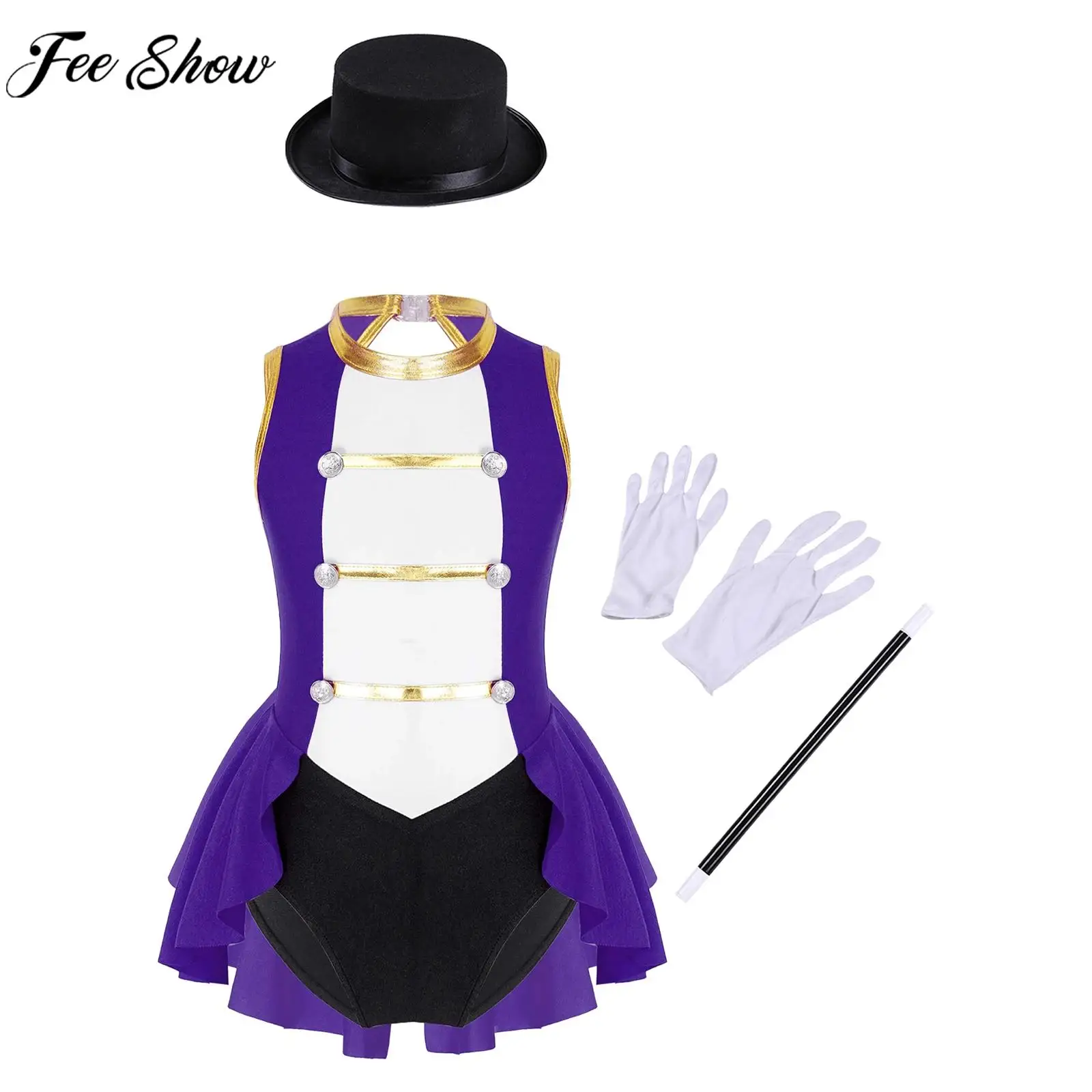 Children-Girls-Circus-Ringmaster-Cosplay-Costume-Magician-Performance ...
