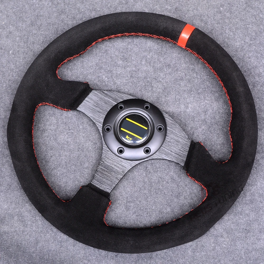 Volante Universal de cuero de gamuza para carreras de Rally, 330mm, 13 ...
