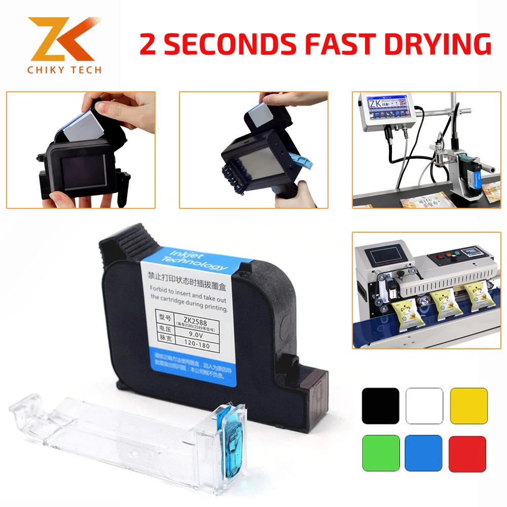 CHIKY-ZK2588-12-7mm-Inkjet-Cartridge-Black-Fast-Dry-Eco-Solvent-Ink ...