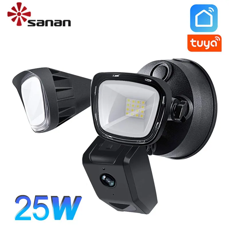 Tuya 1080P 25W Floodlight Camera WiFi Surveillance Cameras PIR ...