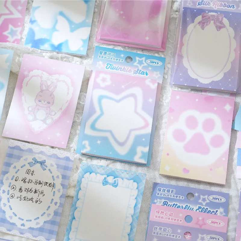 50 Sheets Cute Girly Atmosphere Series Memo Pads Message Paper Journal ...