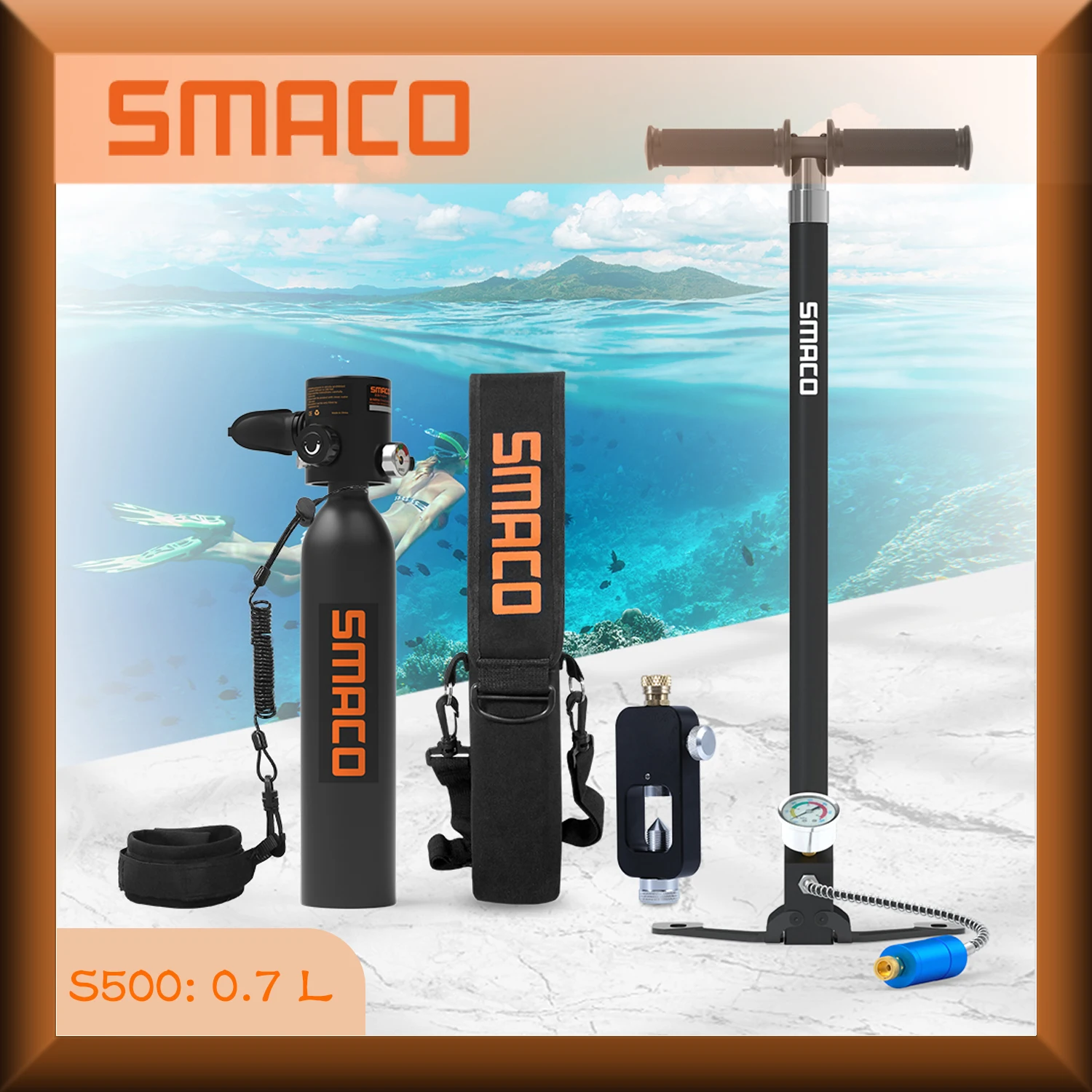 Smaco-S500-0-7L-Mini-Scuba-Tank-Refillable-Spare-Diving-Oxygen-Cylinder ...