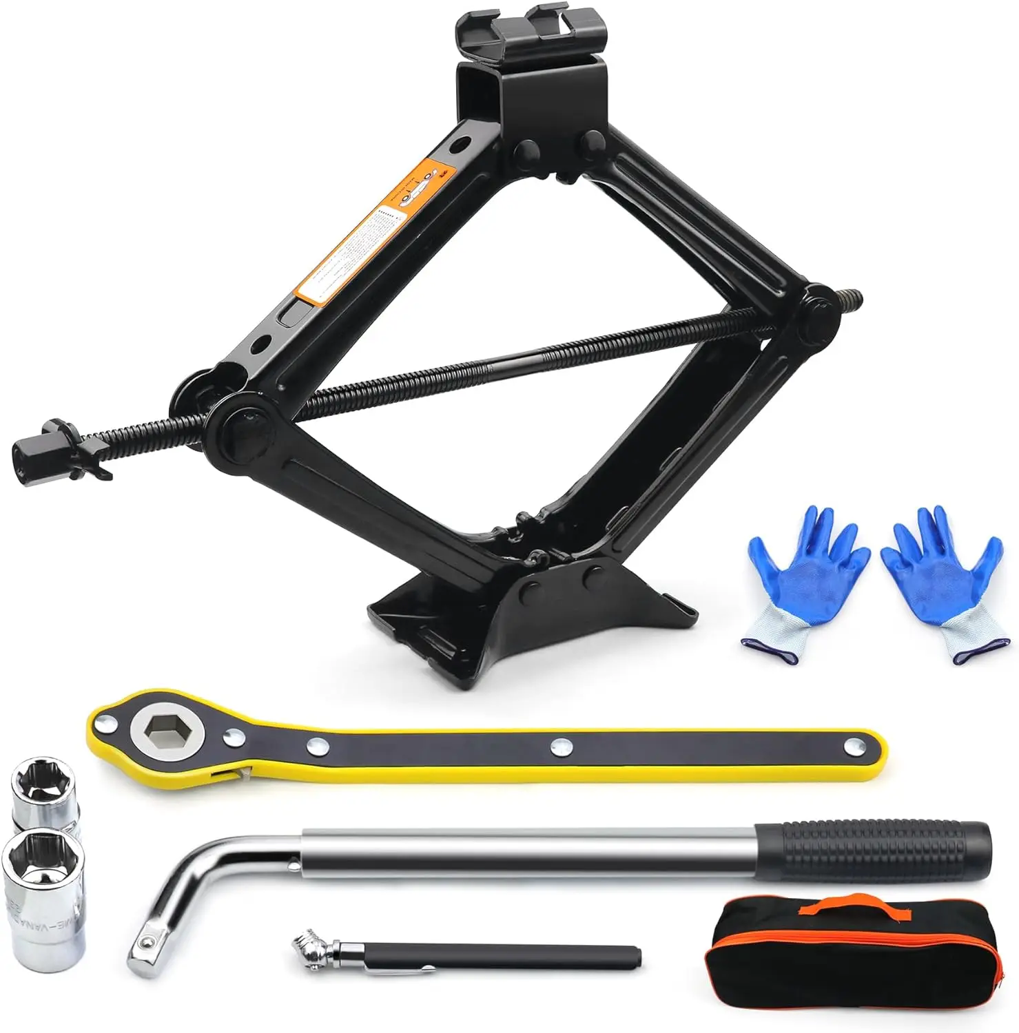 2 Ton Car Jack Kit, Tire Jack Tool Kit, Universal Car Emergency Kit ...