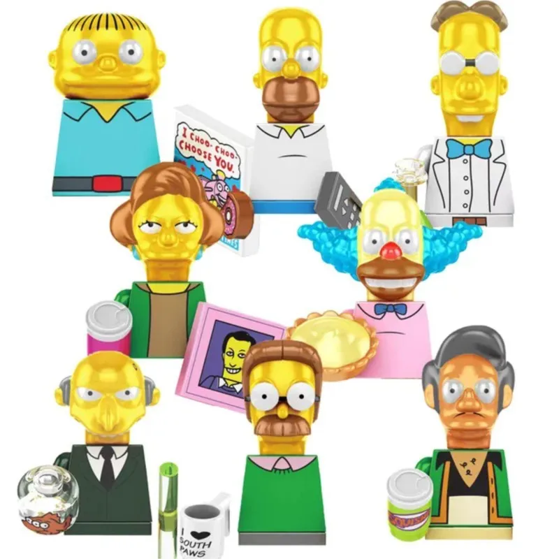 SP1015-SP1016-Action-Figure-Brick-Simpsons-Bart-Homer-Mini-Assemble ...