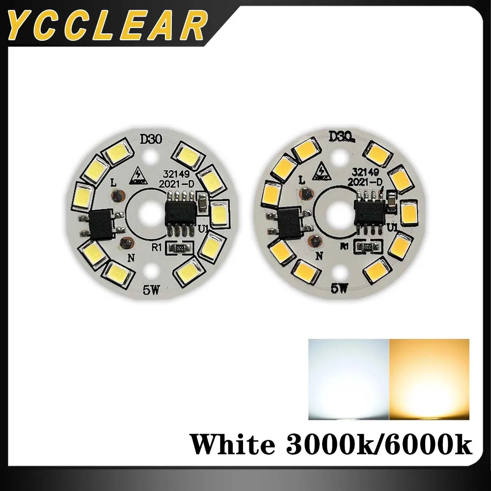5-10PCS-LED-Light-Panel-5W-White-6000K-3000K-AC220V-SMD-2835-Chip-30mm ...