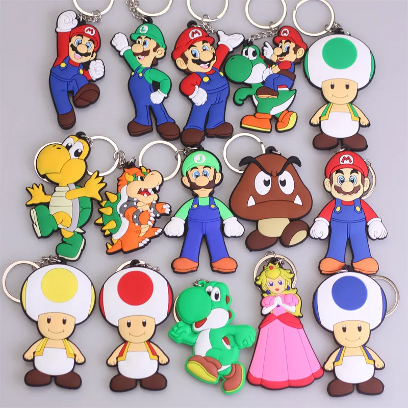 Cartoon-Toys-Super-Mario-Bros-Keychain-Accesorios-Schoolbag-Pendant-Key ...