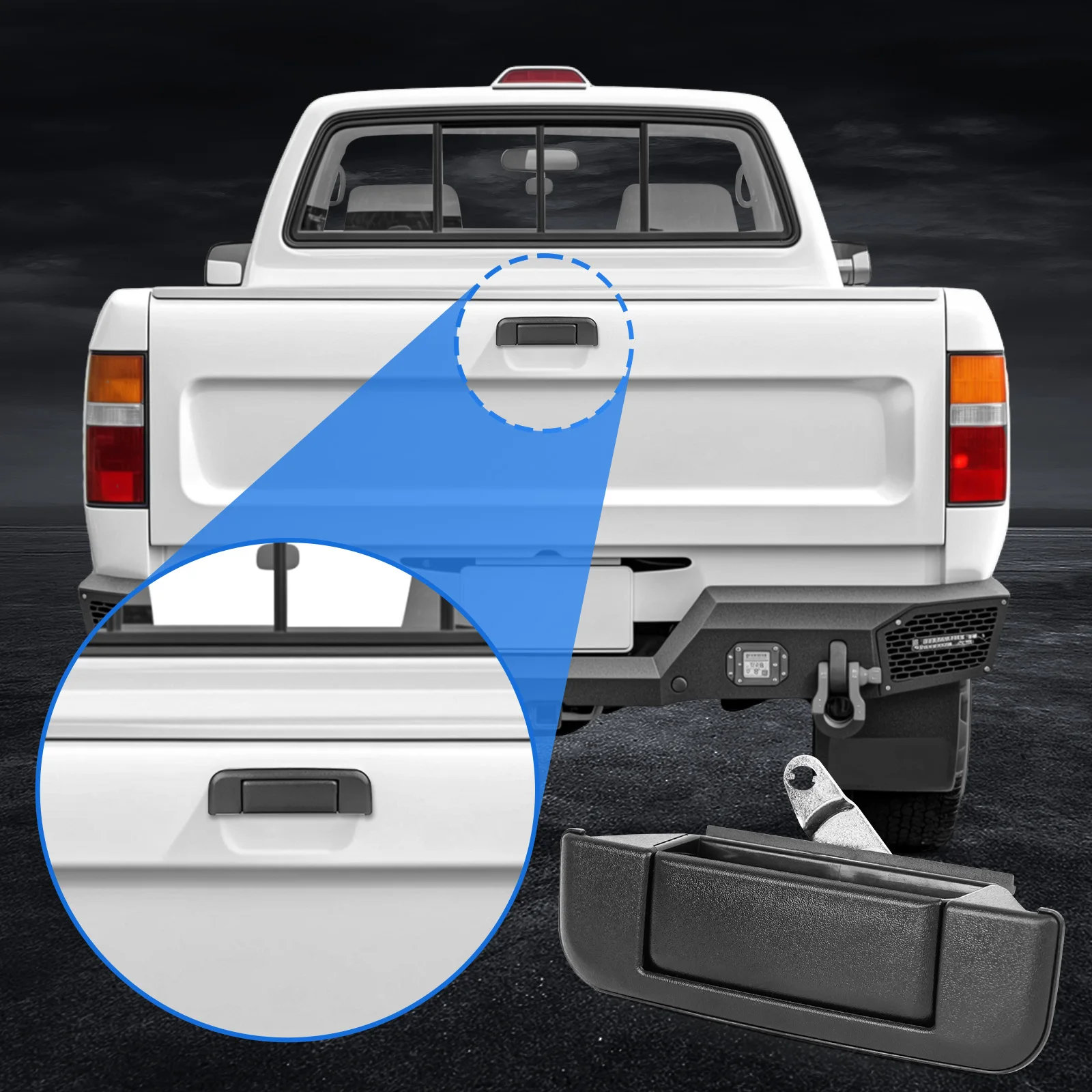 Car Outside Exterior Tailgate Door Handle Silver/Black for Toyota Hilux ...