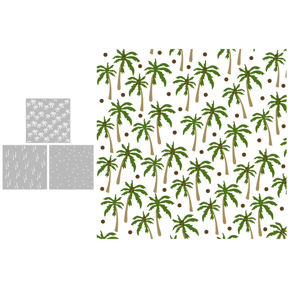 Scrapbooking Supplies Background | Beach Palm Trees Stencil | Embossing ...