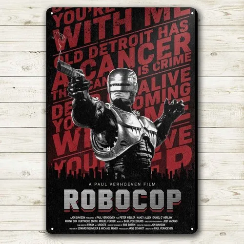 Robocop Paul Verhoeven Scifi Retro Movie Metal Poster Tin Sign 20x30cm ...