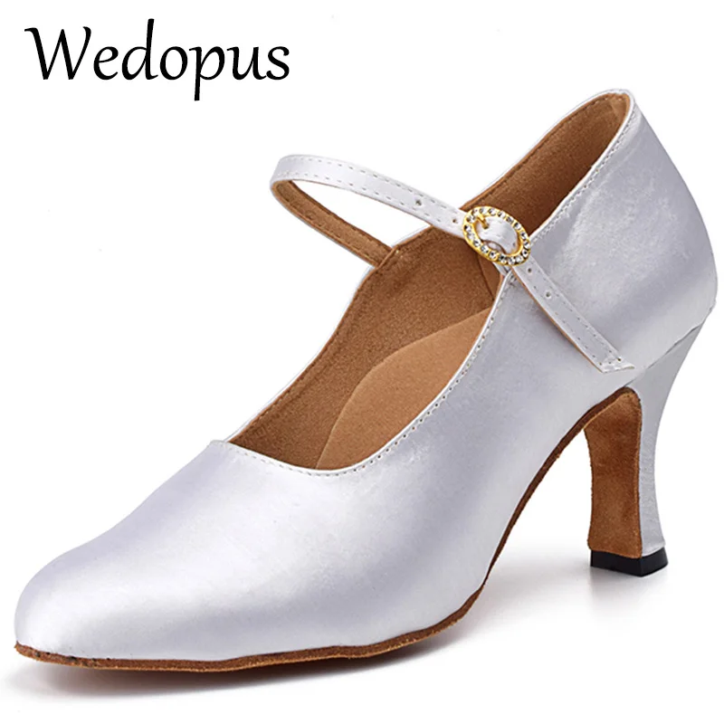 Wedopus-White-Ballroom-Dance-Shoes-Women-Mary-Janes-Ladies-Dancing ...