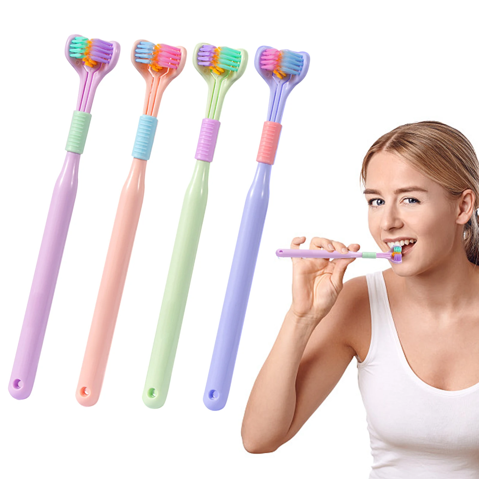 3 Sided Soft Hair Tooth Toothbrush Travel Toothbrush For Complete Teeth ...