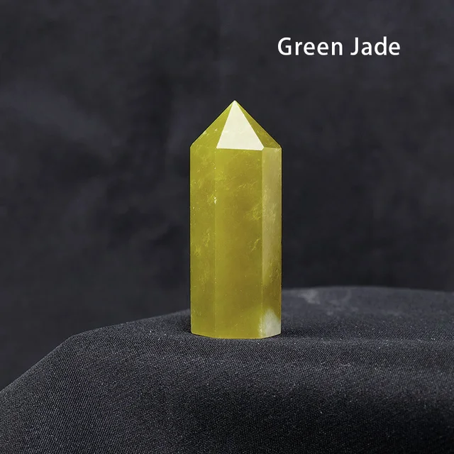 45mm Crystal Points Wands Set Natural Carved 6 Faceted Point Prism Wand ...