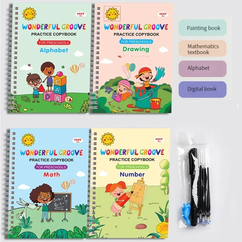 Copybooks-Pen-Magic-Copy-Book-Free-Wiping-Writing-Sticker-Practice-for ...