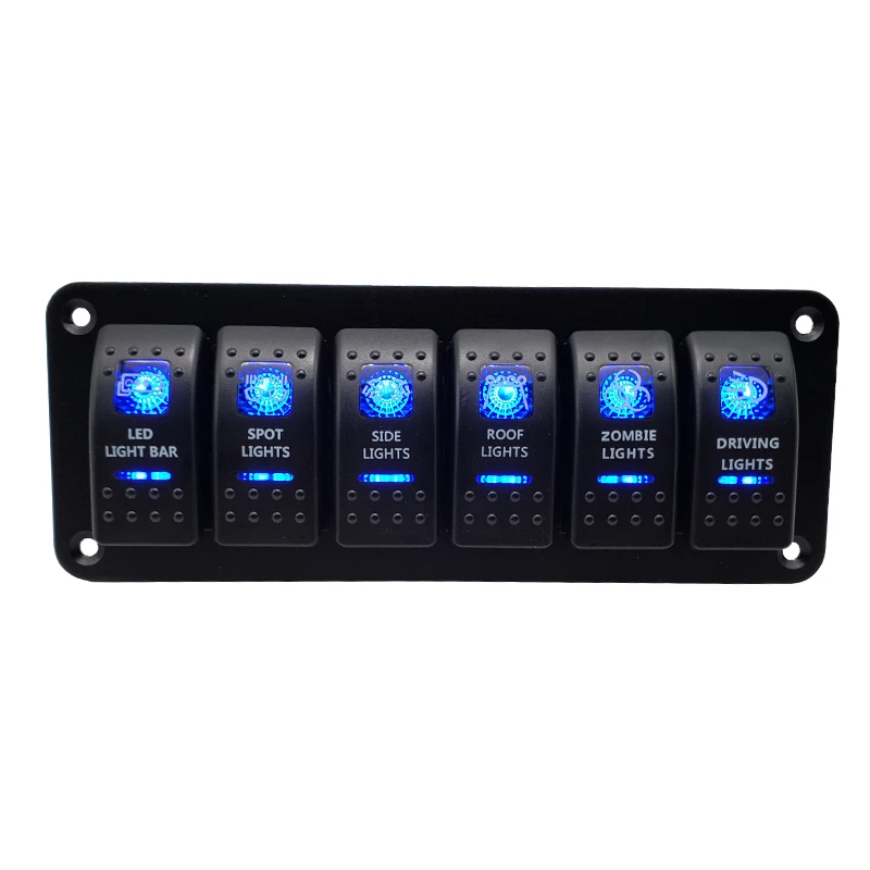 6-Gang-LED-Light-Switch-ON-OFF-Rocker-Switch-Panel-12V-24V-LED-Toggle ...