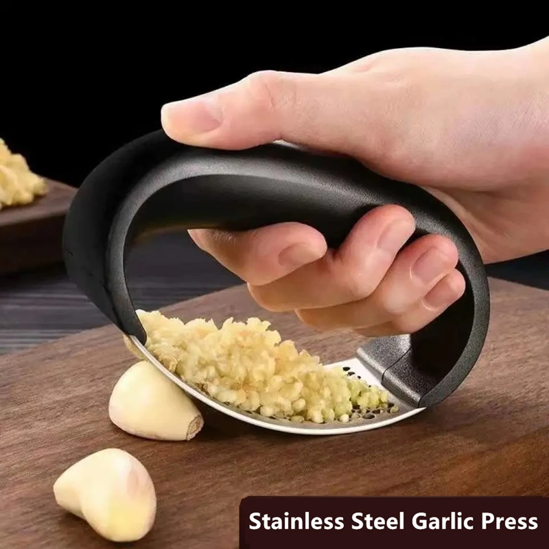 Stainless-Steel-Garlic-Press-Kitchen-Garlic-Press-Manual-Garlic-Masher ...