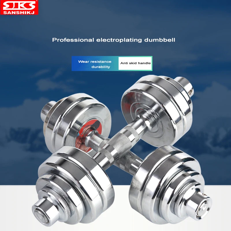Solid-Plated-Dumbbell-Set-for-Men-Pure-Steel-Household-Gym-Jujube-Core ...