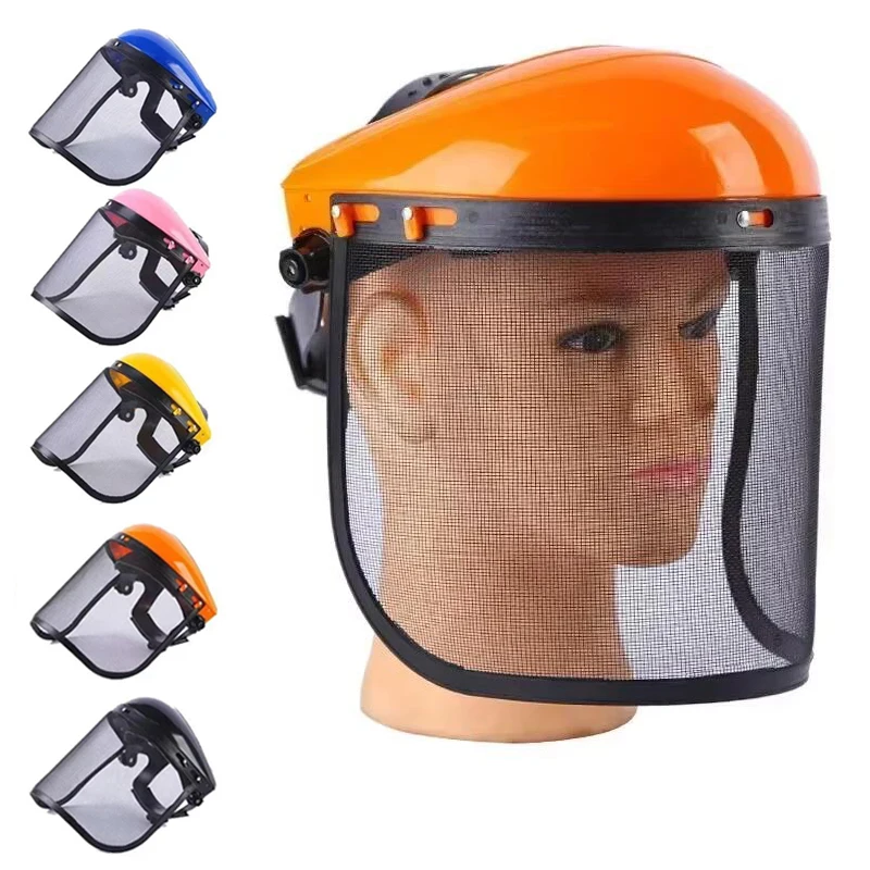 1PCS Stainless Steel Garden Grass Trimmer Safety Helmet Hat with Full ...