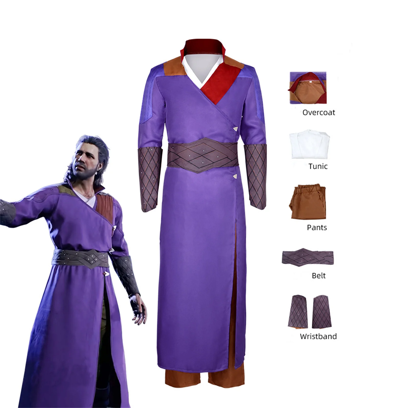 Baldur-Cos-Gate-Gale-Cosplay-Fantasia-Costume-Disguise-Adult-Men-Top ...