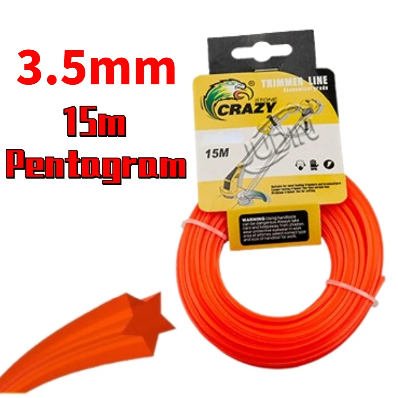 3-5mm-15m-Grass-Trimmer-Line-Nylon-Pentagram-Brush-Cutter-Rope-Lawn ...
