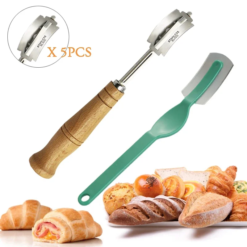 Plastic-Wooden-Bread-Lame-Tools-Bakery-Scraper-Bread-Knife-Slicer ...