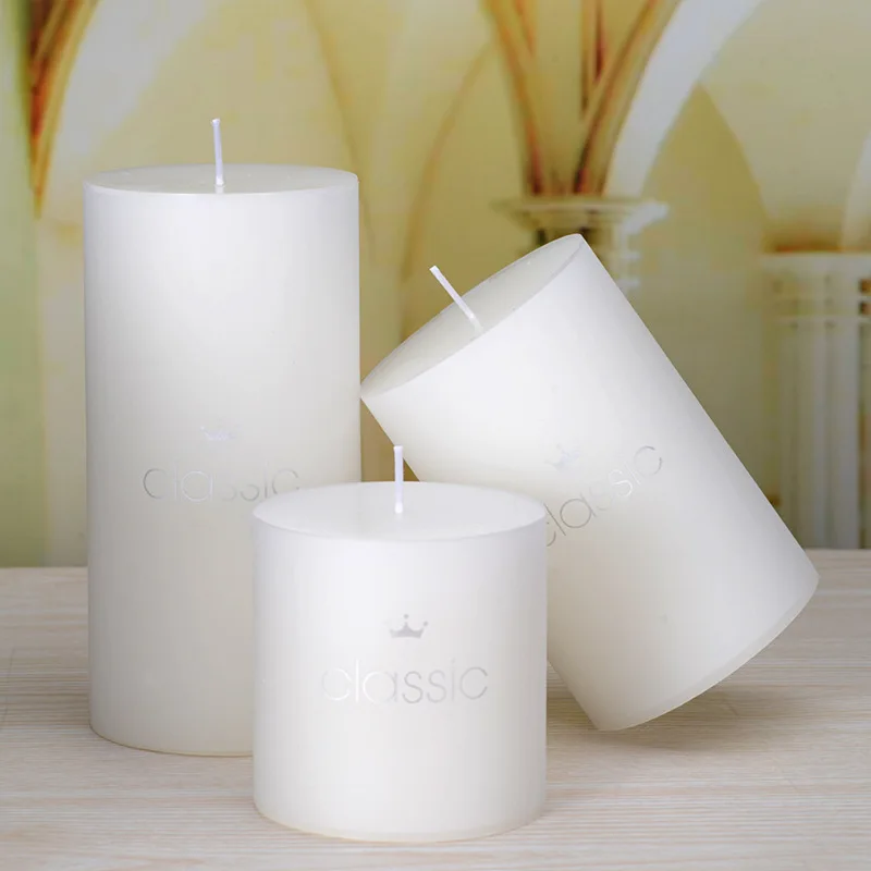 5*10 Cm Classic White Unscented Big Candles For Wedding Or Birthday Or ...