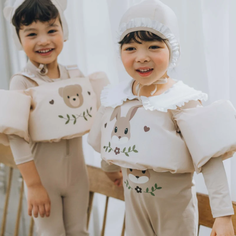 어린이 안전 구명 조끼 아기 플로트 팔 슬리브 플로팅 링 어린이 조절 가능한 구명 조끼 퍼들 점퍼 수영복 액세서리