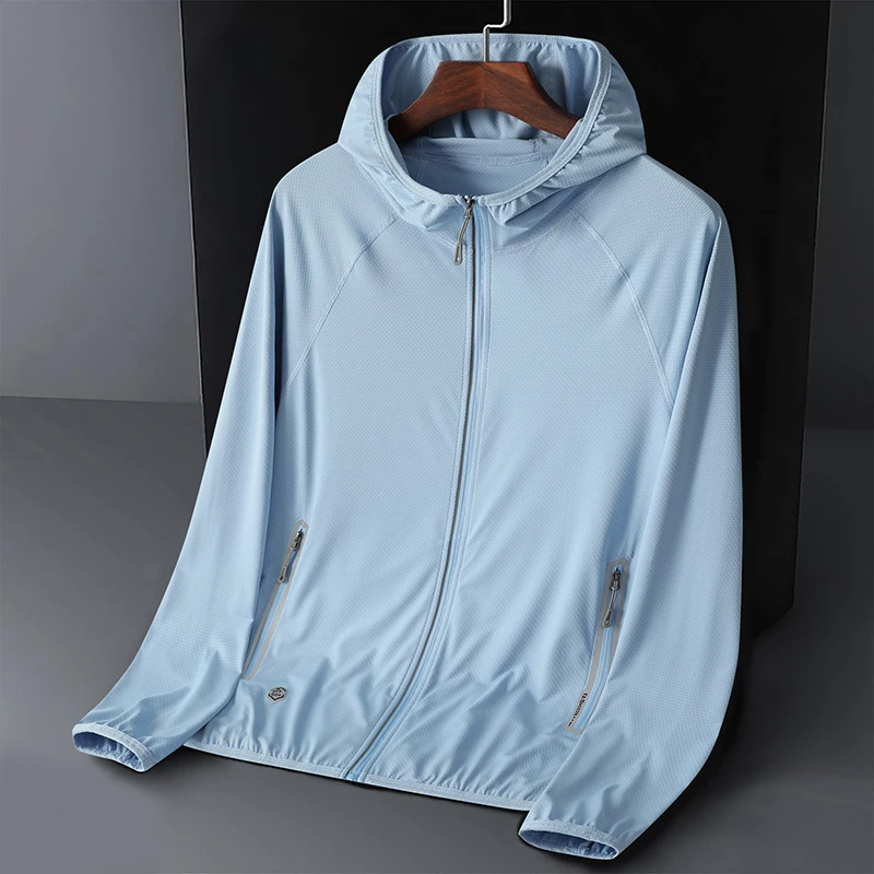 UV Protection UPF50+ Hoodie Jacket Couple's Ice Silk Summer Unisex ...