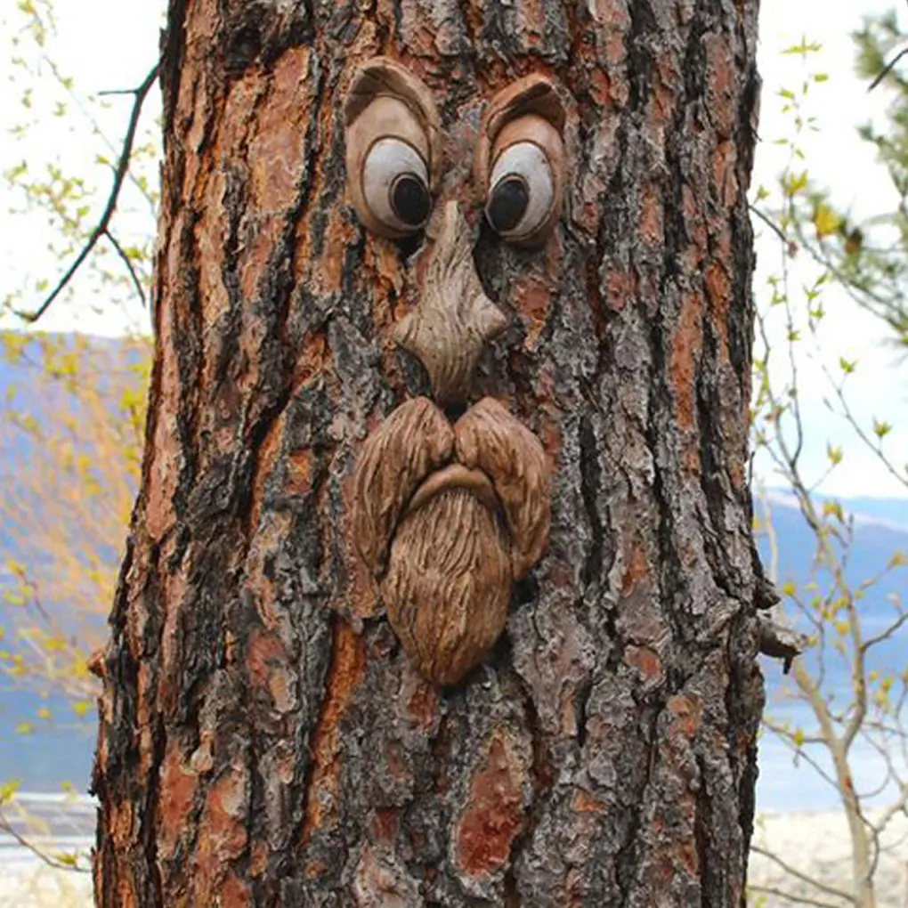 Bark-Ghost-Face-Facial-Features-Old-Man-Tree-Decorat-Yard-Art ...