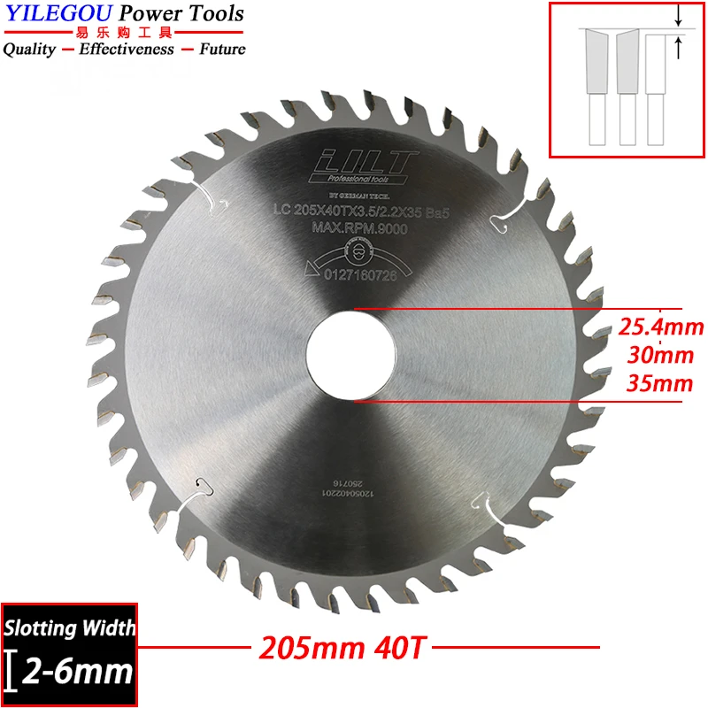 Circular Saw Blades 205mm TCT Slotted Saw Blades 7" Carbide Grooving ...