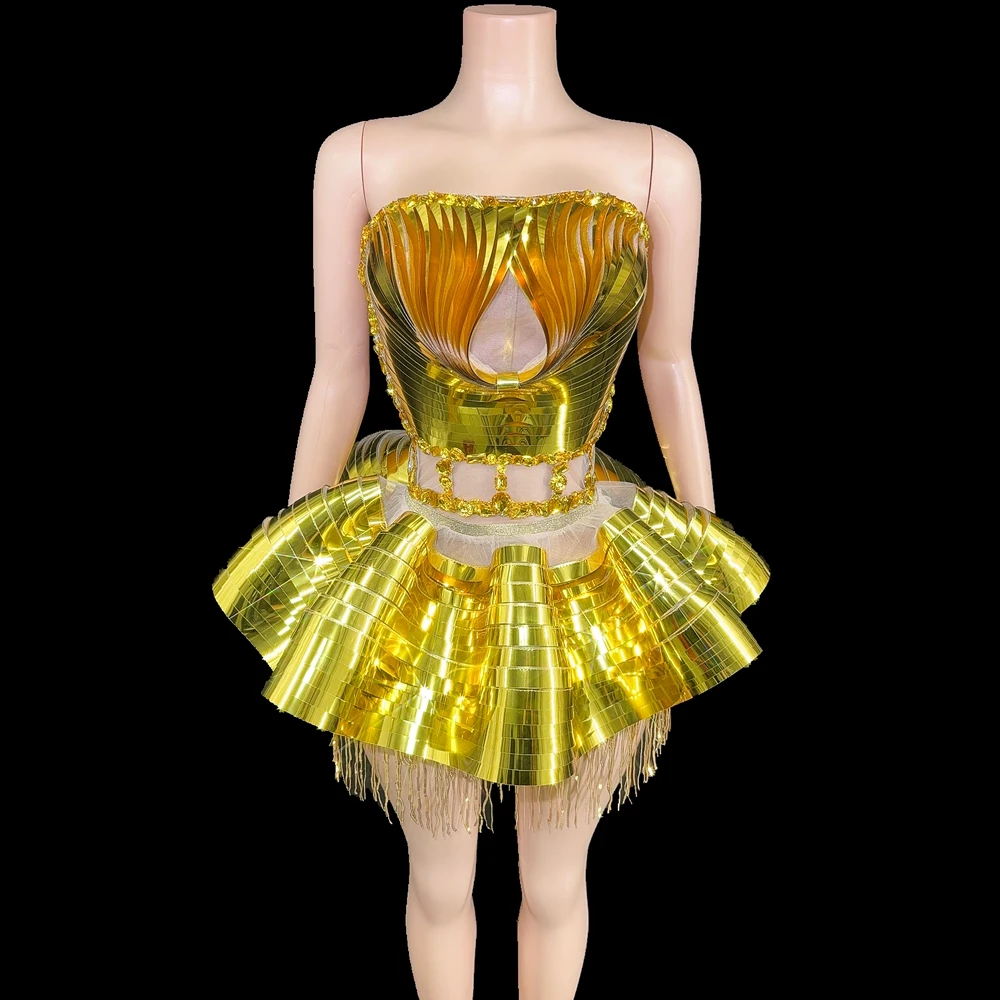 Sparkly-Gold-Sequins-Rhinestones-Short-Tube-Bubble-Dress-Sexy-Show ...