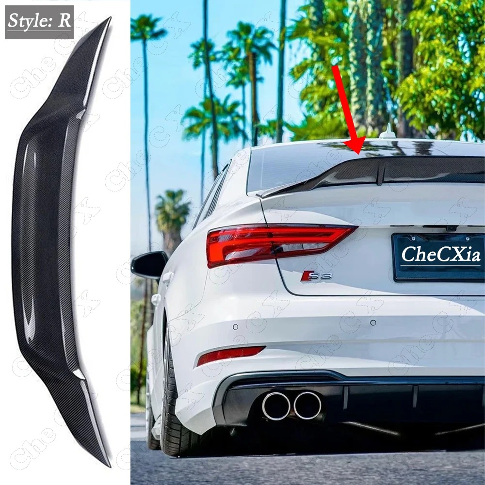 For-AUDI-A3-S3-RS3-8V-Limousine-Sedan-R-Style-Carbon-Fiber-Rear-Spoiler ...