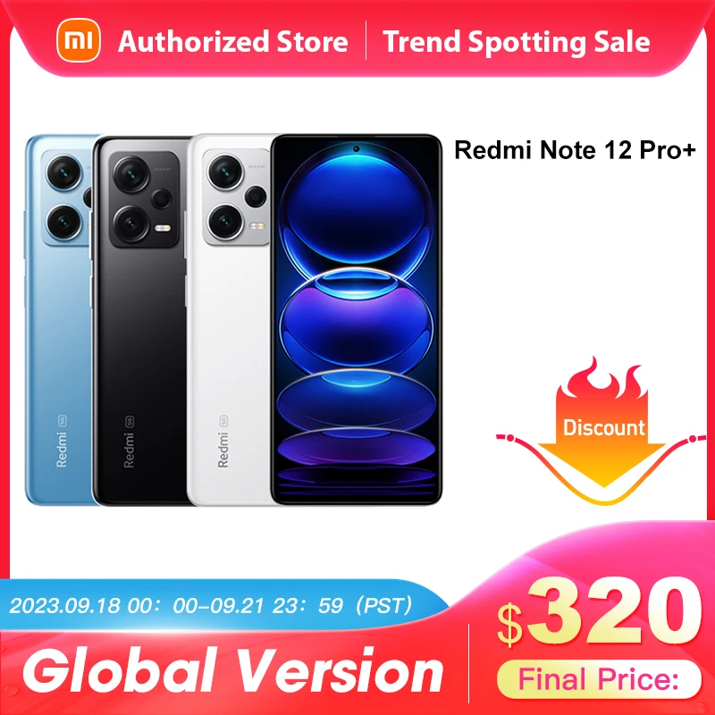 Global Version Xiaomi Redmi Note 12 Pro+ 5G Smartphone 8GB+256GB 200MP ...