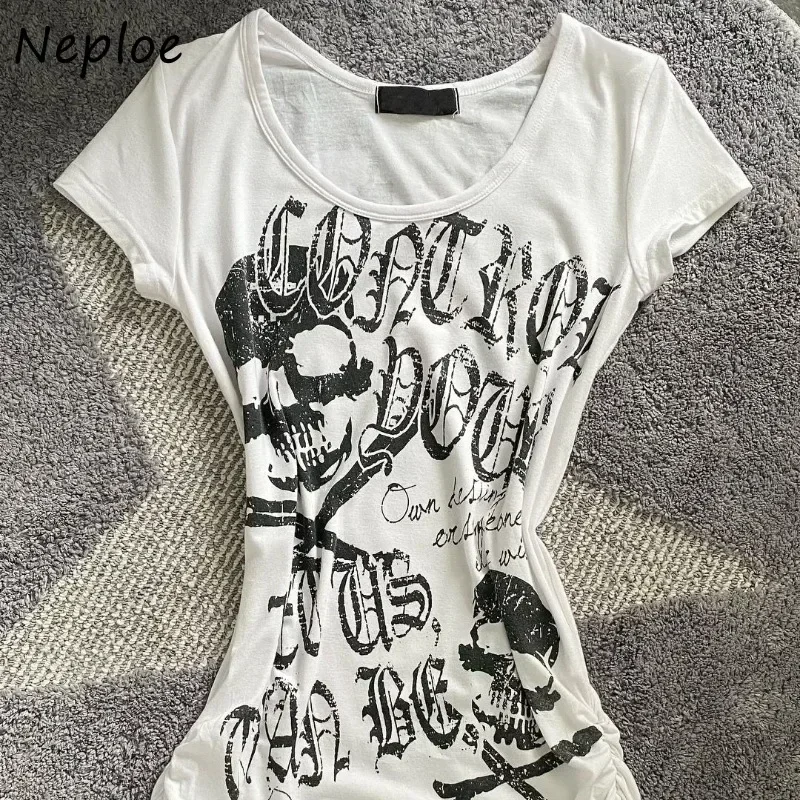 Neploe-Vintage-Waist-Cinching-Slim-Fit-Punk-Rock-Short-Sleeve-Tees ...