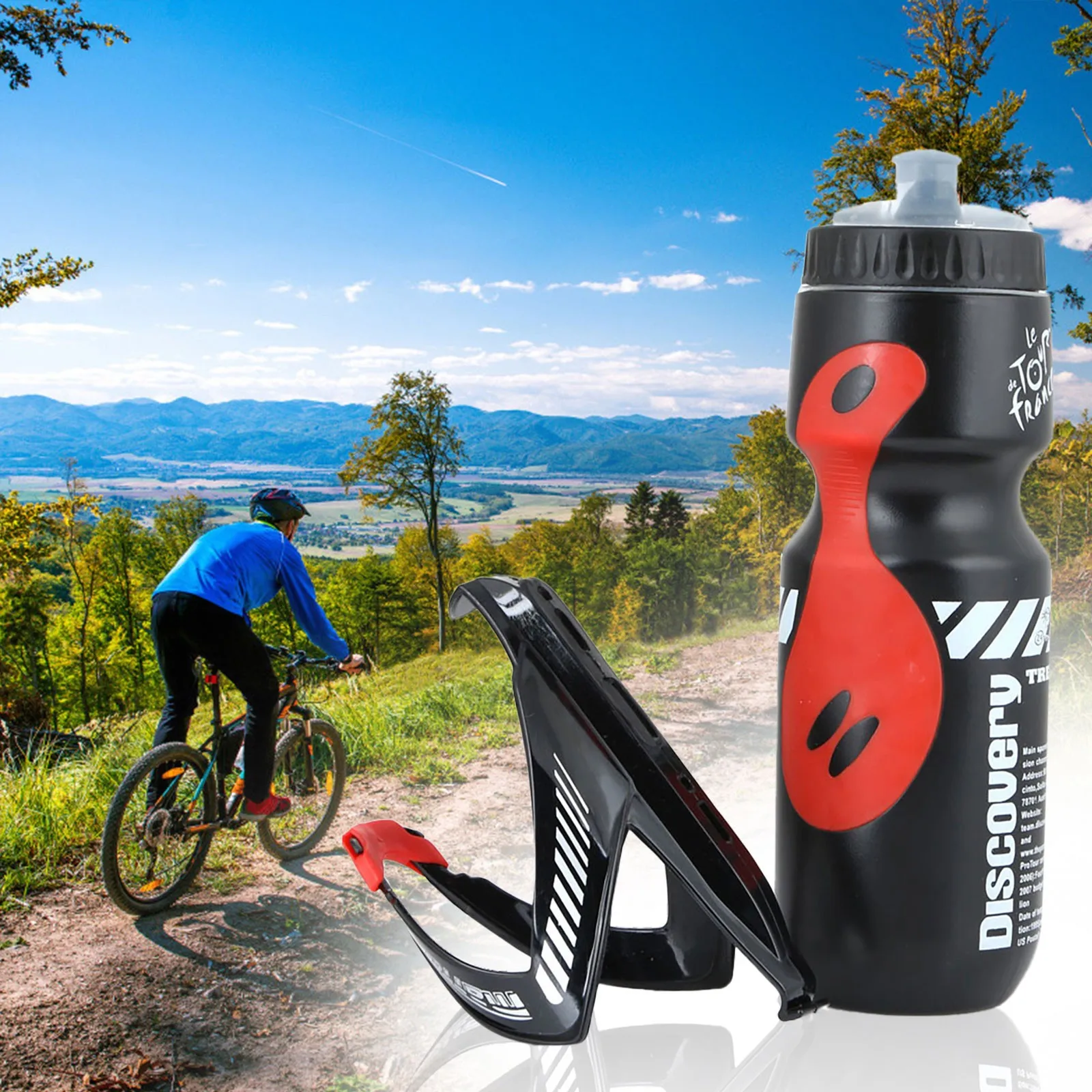 750ml-Mountain-Bicycle-Cycling-Water-Drink-Bottle-And-Holder-Cage-Rack ...